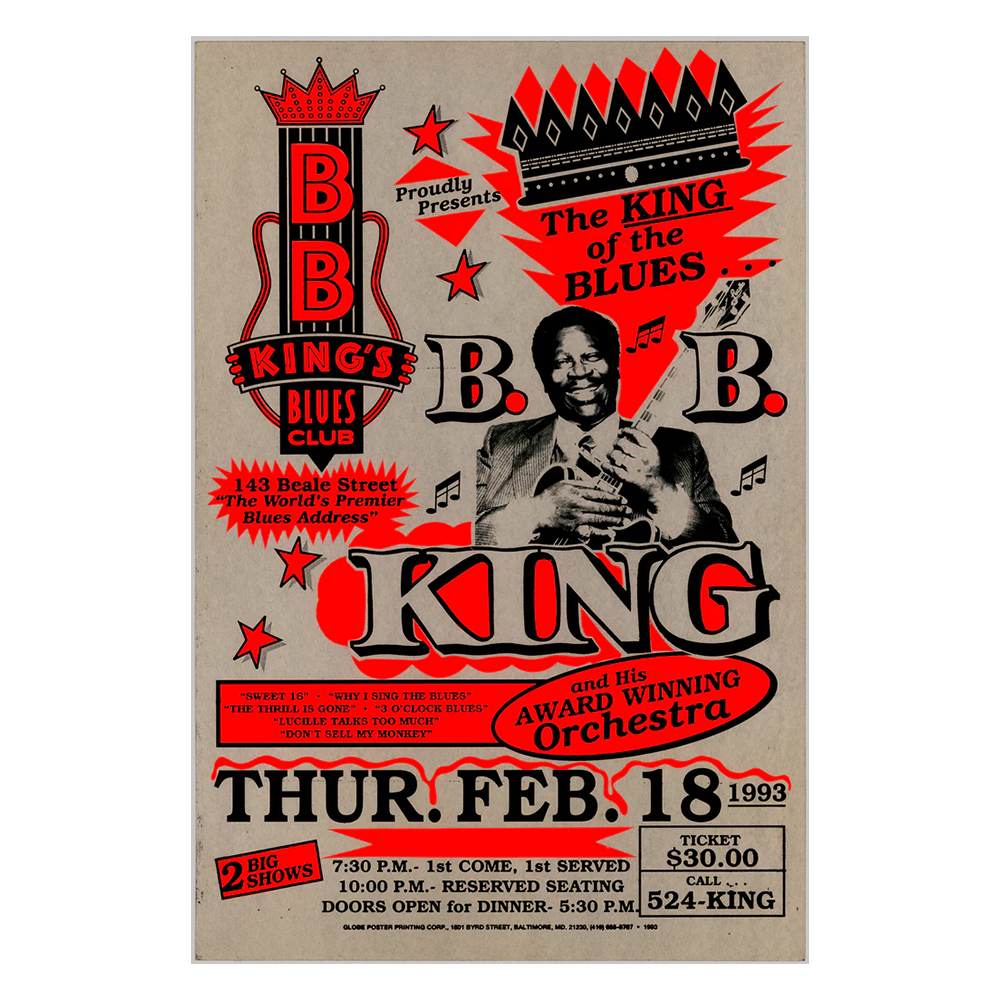 B.B. King King of Blues Vintage Poster - Interscope Records