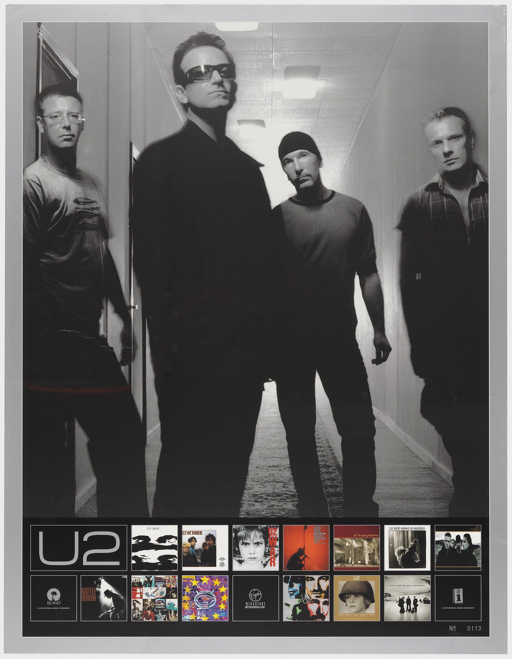 U2 Discography Vintage Poster - Interscope Records